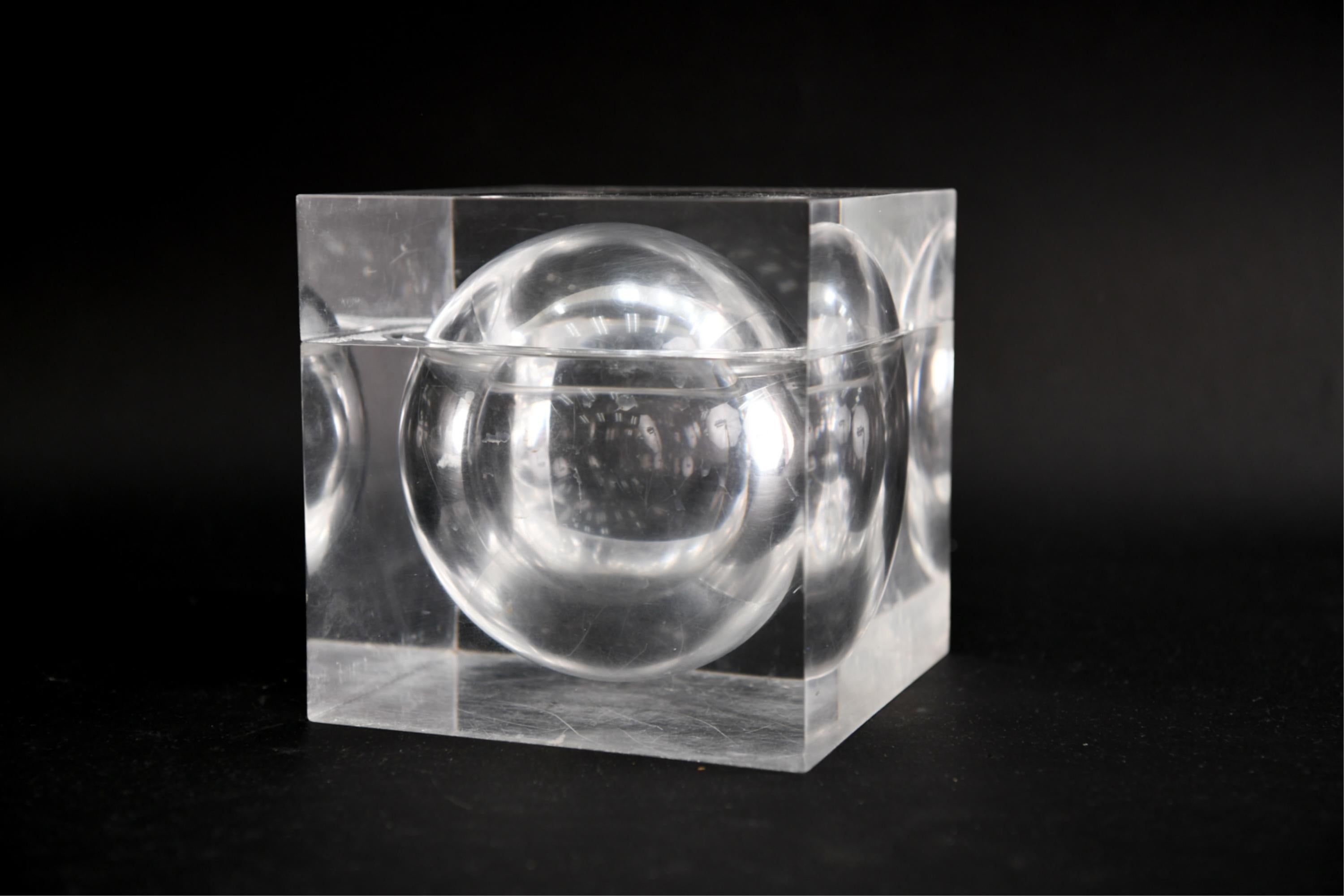 Lucite Cube Lidded Box or Ice Bucket For Sale at 1stDibs