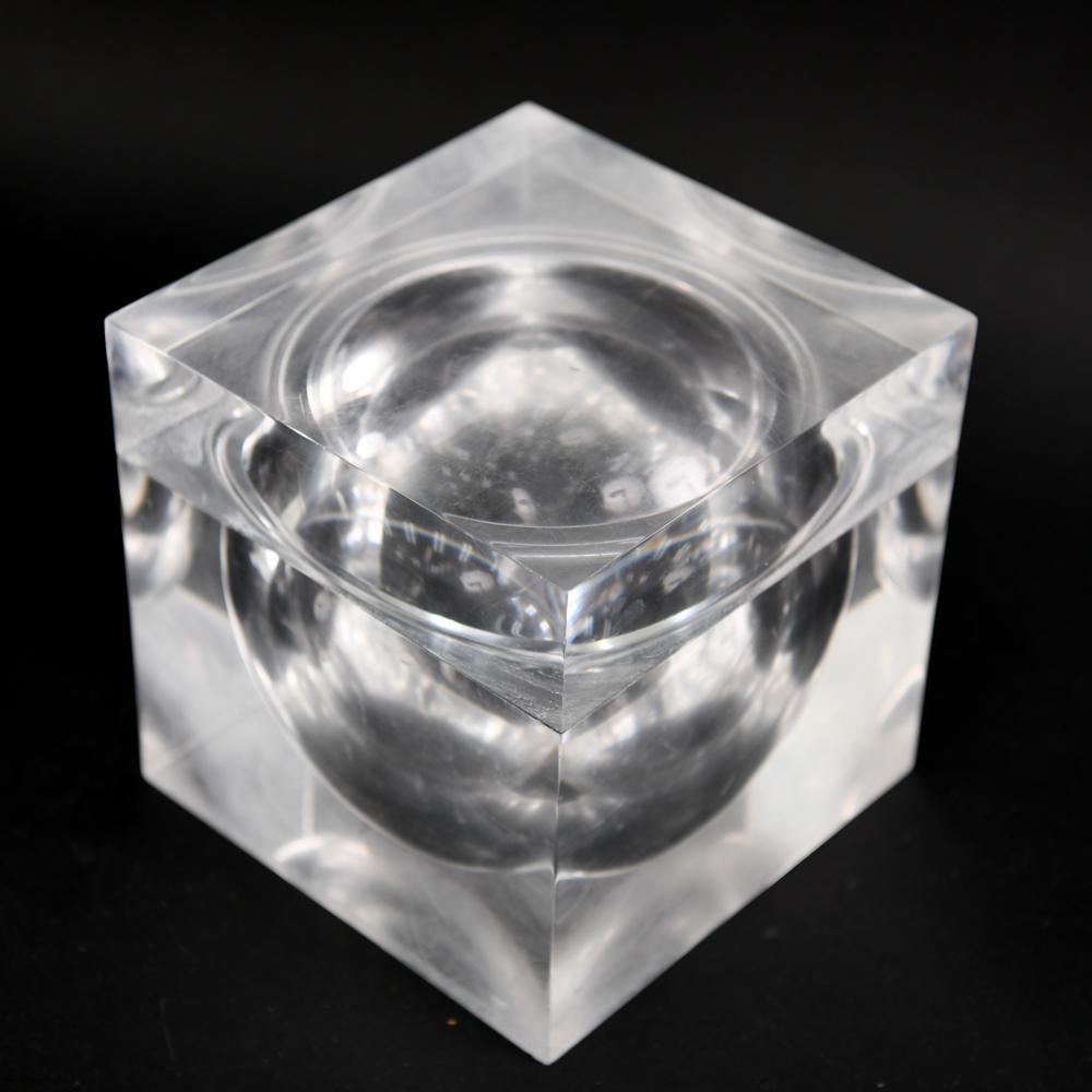 Lucite Cube Lidded Box or Ice Bucket For Sale at 1stDibs
