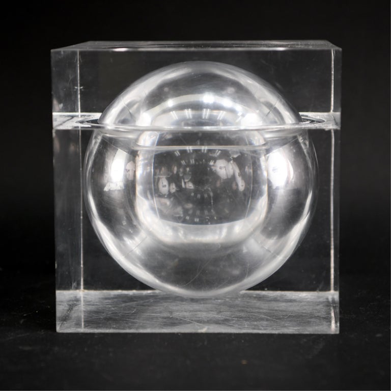 Lucite Cube Lidded Box or Ice Bucket For Sale at 1stDibs