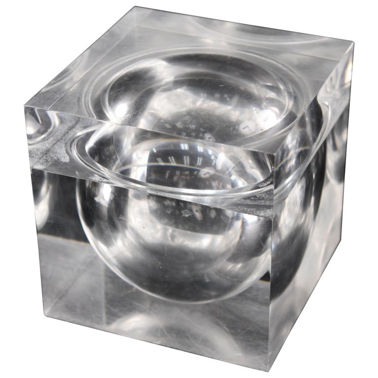 Lucite Cube Lidded Box or Ice Bucket For Sale at 1stDibs