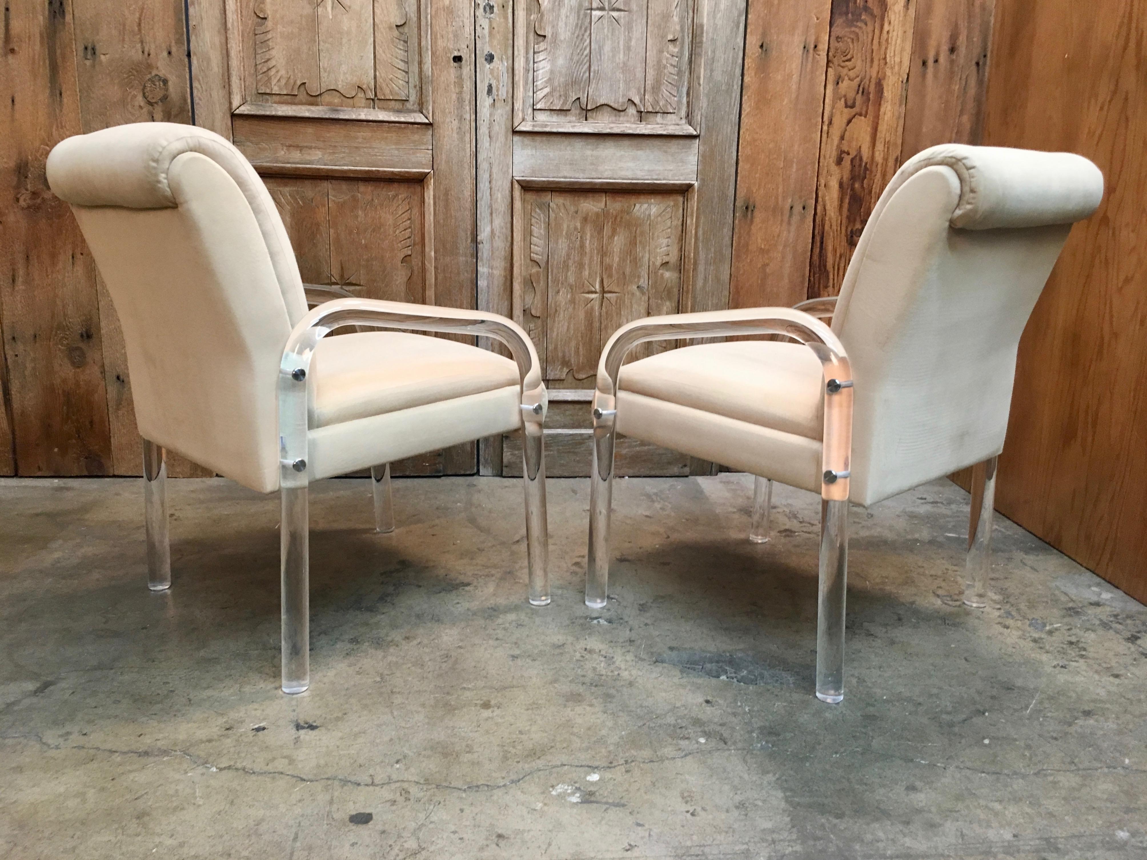 Lucite Dining Chairs Set of Four at 1stDibs
