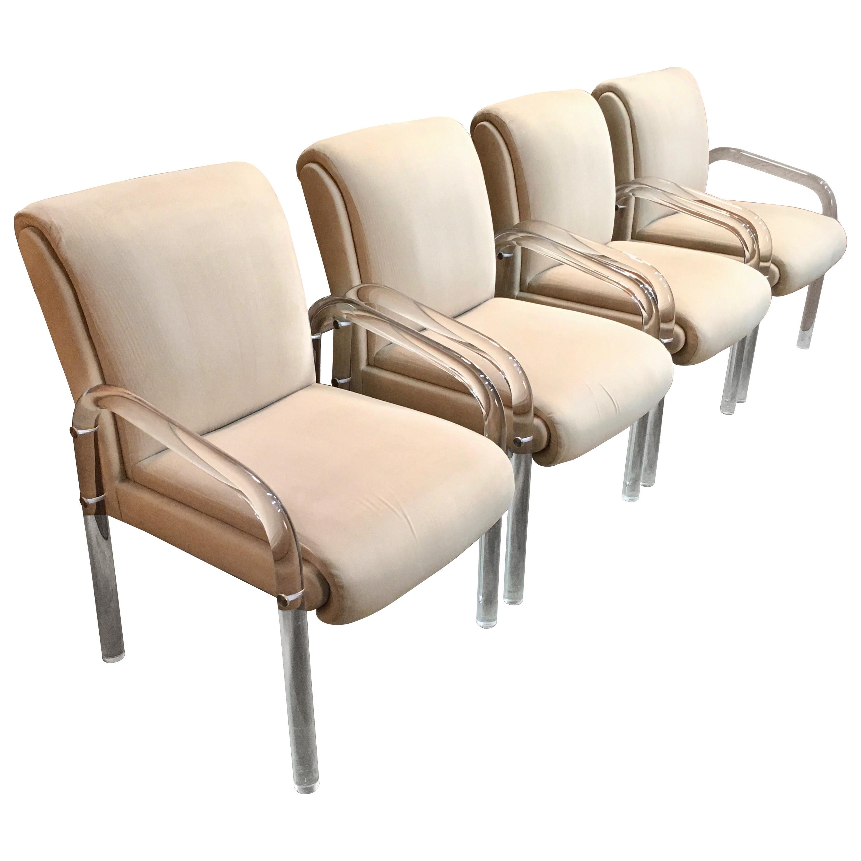 Lucite Dining Chairs Set of Four at 1stDibs