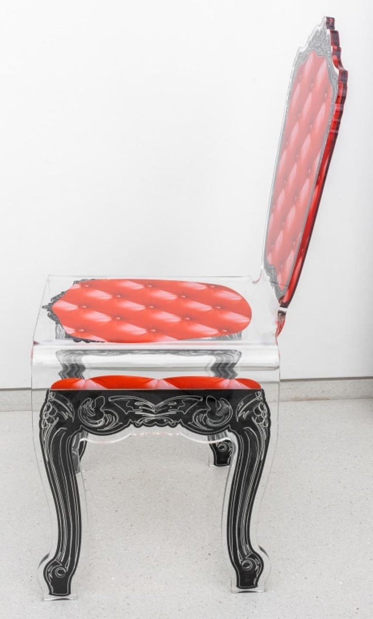 Lucite Hollywood Regency Rococo Revival Chair For Sale at 1stDibs