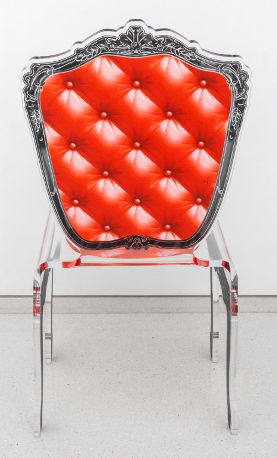 Lucite hollywood Regency Rococo Revival Chair For Sale at 1stDibs