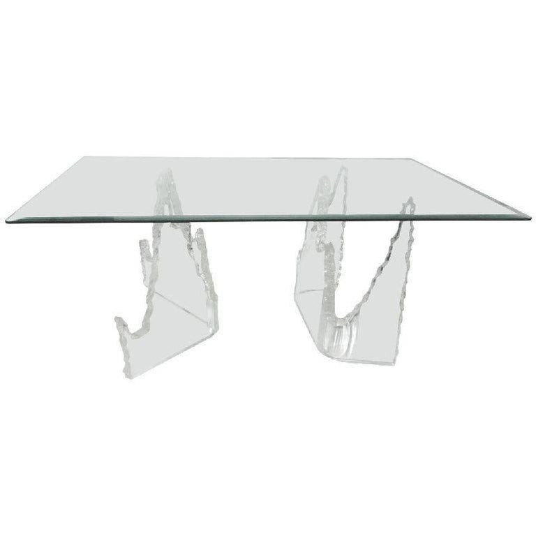 Lucite "Iceberg" Desk, in the Lion in Frost Style For Sale at 1stDibs