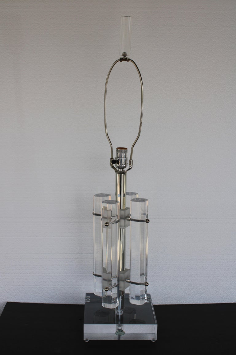 Lucite Lamp by Astrolite for the Ritts Company, Los Angeles, CA For ...