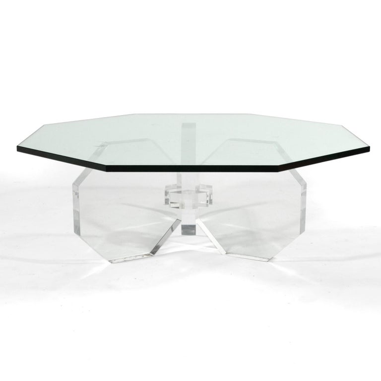 Lucite Octagonal Form Coffee Table For Sale at 1stDibs | lucite tables ...