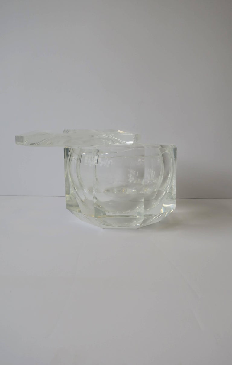 Lucite Octagonal Ice Bucket or Box For Sale at 1stDibs