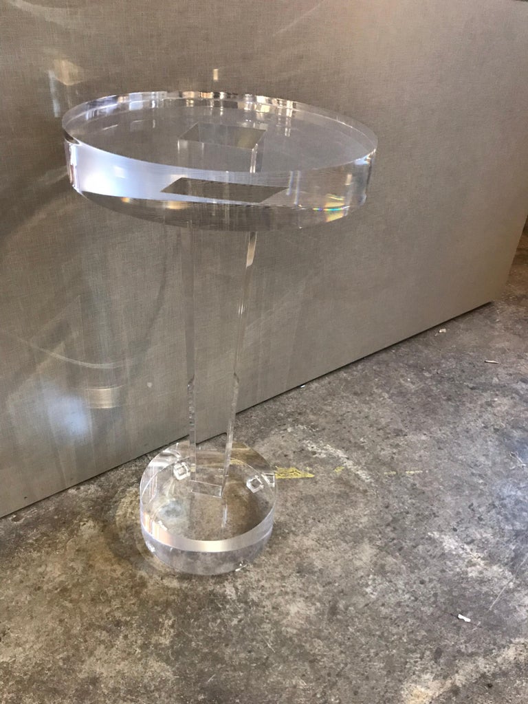 Lucite Pedestal Table at 1stDibs