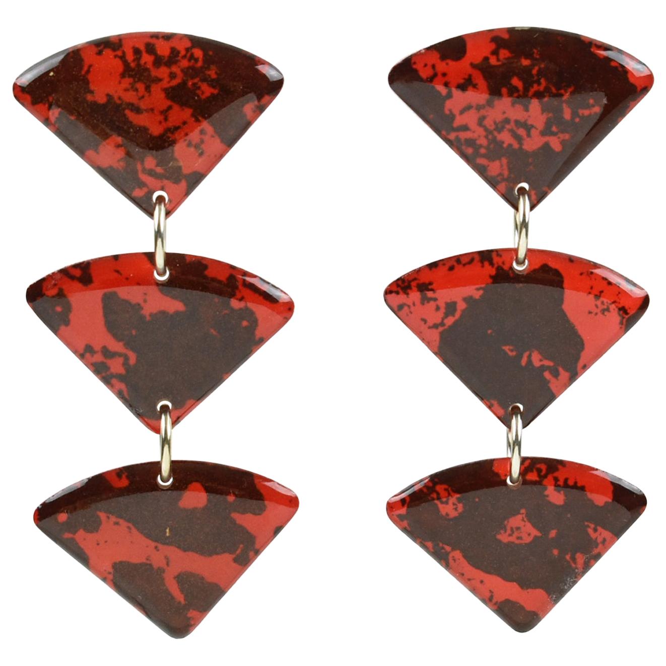 Red Dangle Earrings - 681 For Sale on 1stDibs