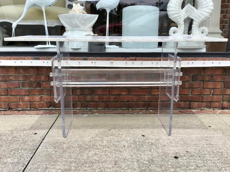 Lucite Radiator Console with Marble Top For Sale at 1stDibs