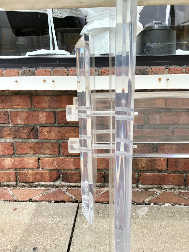 Lucite Radiator Console with Marble Top For Sale at 1stDibs
