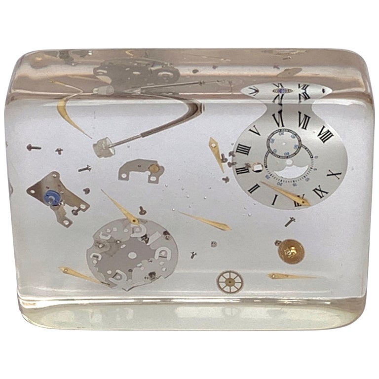 Lucite Resin Sculpture with Exploded Watch of Pierre Giraudon France ...