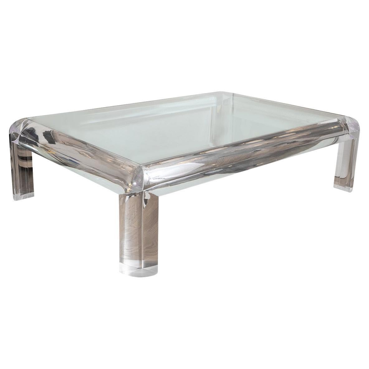 Parchment covered bench or coffee table with rounded corners For Sale ...