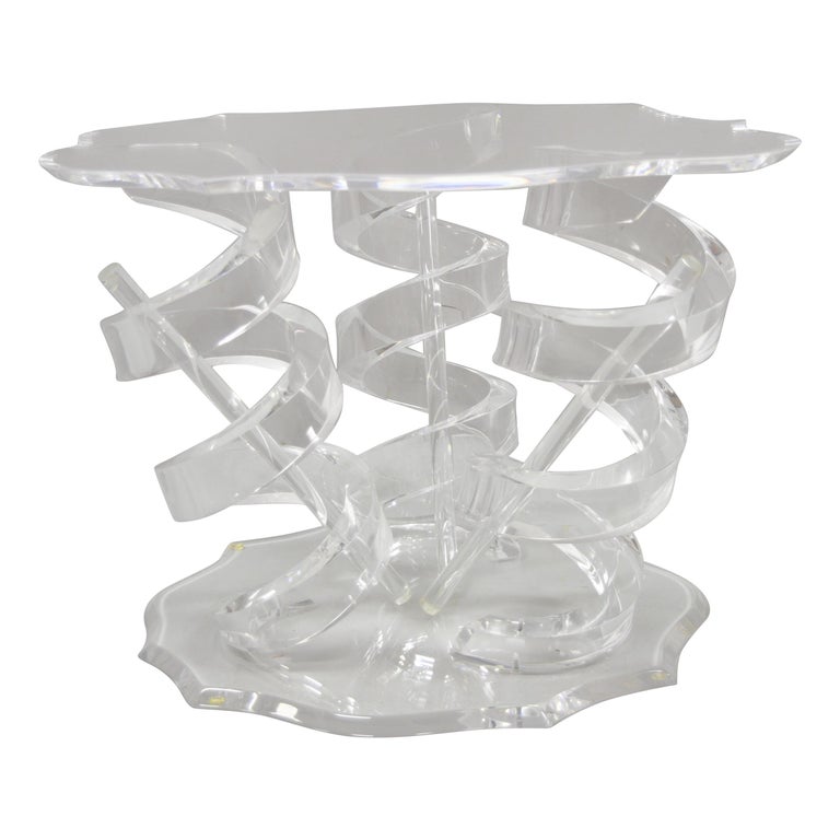 Lucite Spiral Coil Spring Base Mid-Century Modern Coffee Table For Sale ...