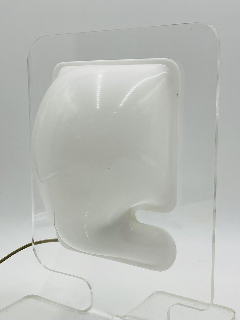 Lucite Table Lamp by Pierre Cardin, Signed For Sale at 1stDibs