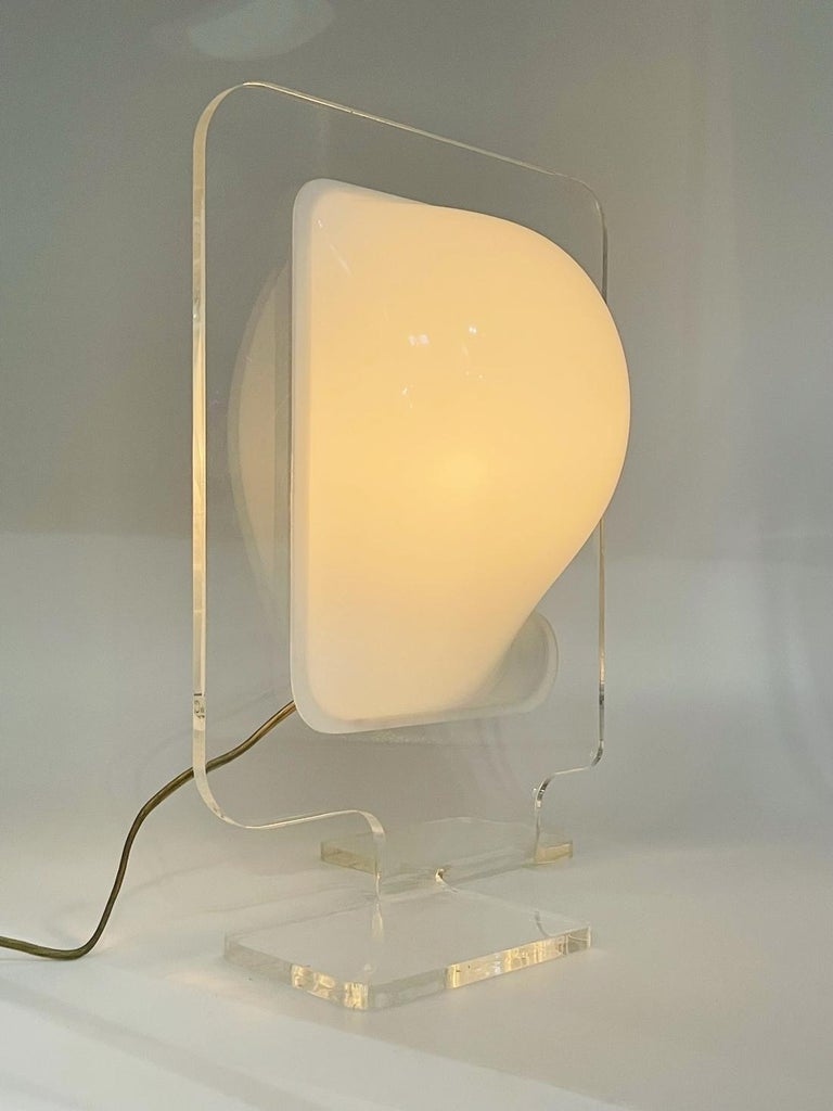 Lucite Table Lamp by Pierre Cardin, Signed For Sale at 1stDibs