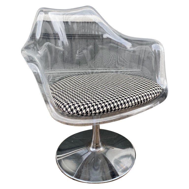 Lucite Tulip Swivel Chair at 1stDibs