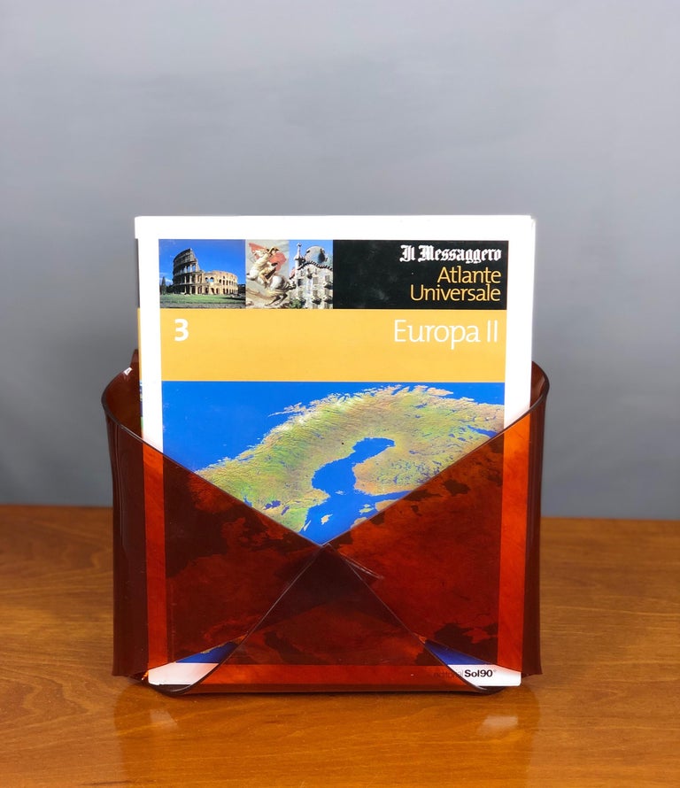 Lucite Vintage Letter Holder Magazine Rack Italy, 1970s at 1stDibs