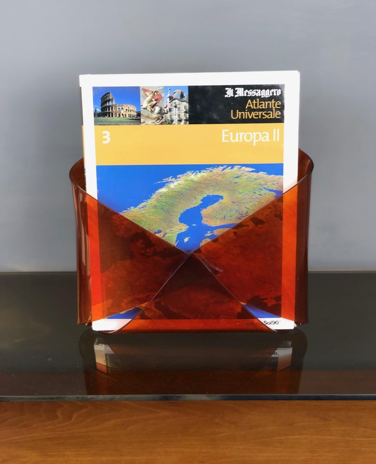 Lucite Vintage Letter Holder Magazine Rack Italy, 1970s at 1stDibs