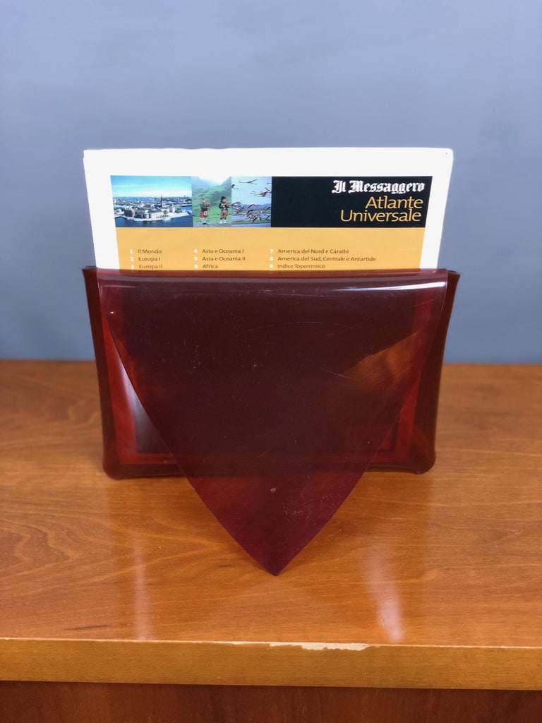 Lucite Vintage Letter Holder Magazine Rack Italy, 1970s at 1stDibs