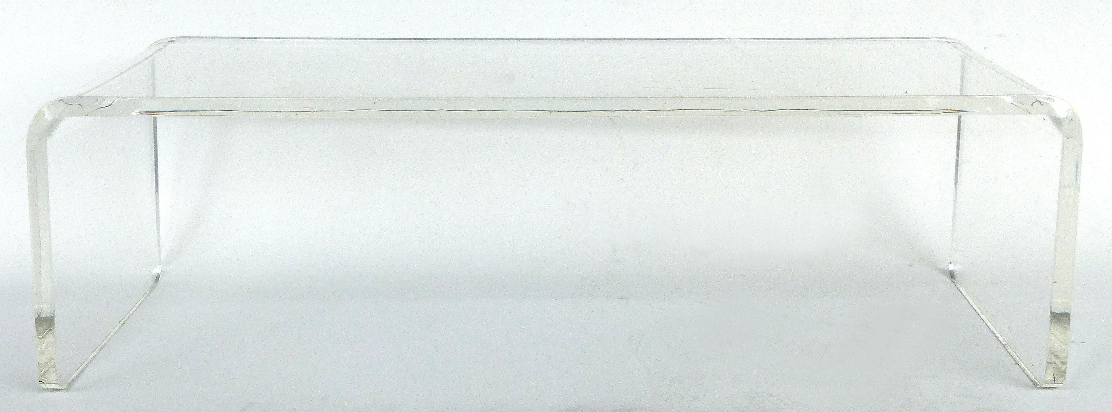 Lucite Waterfall Coffee Table at 1stDibs
