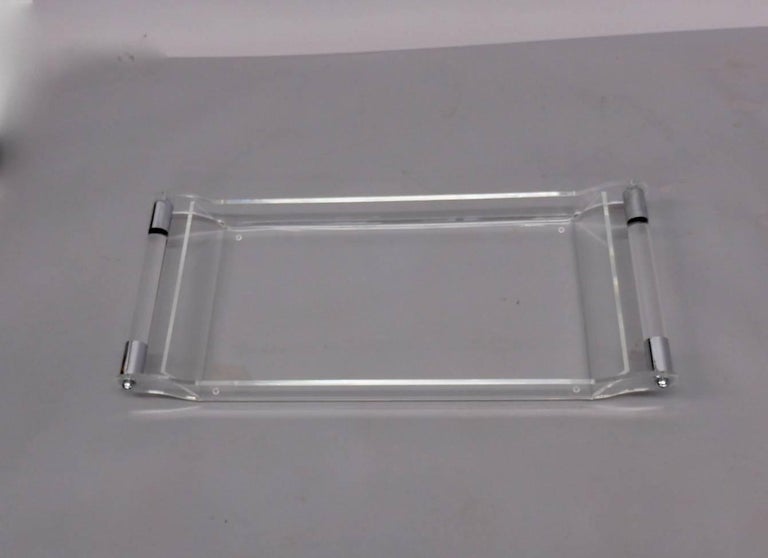 Lucite with Chrome Serving Tray at 1stDibs | lucite serving tray