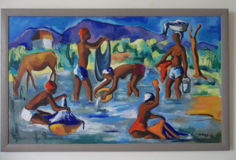 Luckner Lazard - Washerwomen, Haiti : Les Lavandieres For Sale at 1stDibs