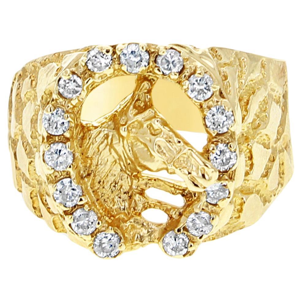 1/10OZ Lady Liberty Diamond Coin Ring with Nugget Band For Sale at 1stDibs