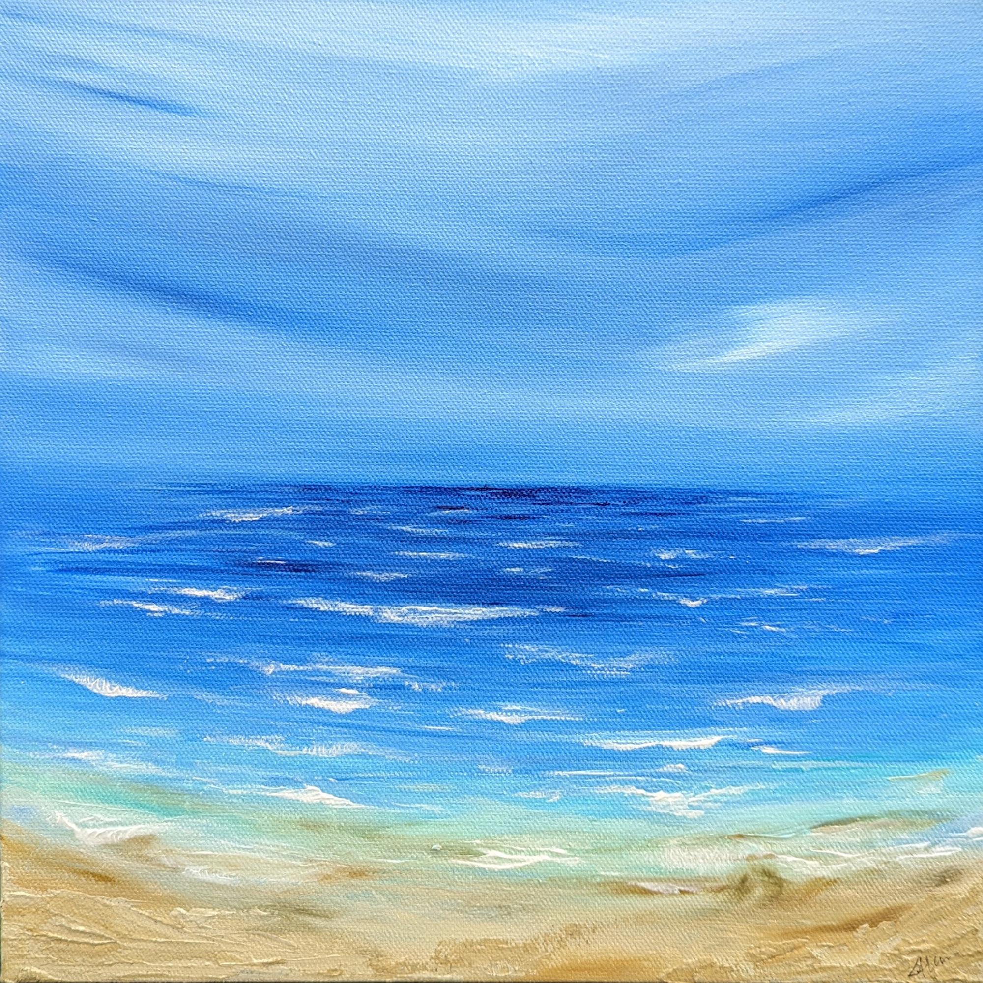 Lucy Moore - Coastal Breeze, Seascape Painting, Coastal Art, Miniature Artwork, Wave Art For ...