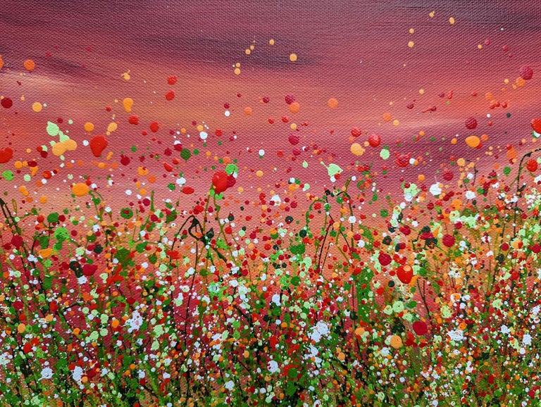 Lucy Moore - Lucy Moore Crimson Delight, Abstract Expressionist Style ...