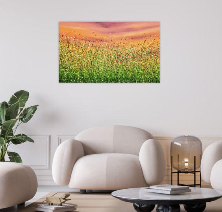Lucy Moore - Popping Sunrise Meadows #2, Abstract Floral Painting ...