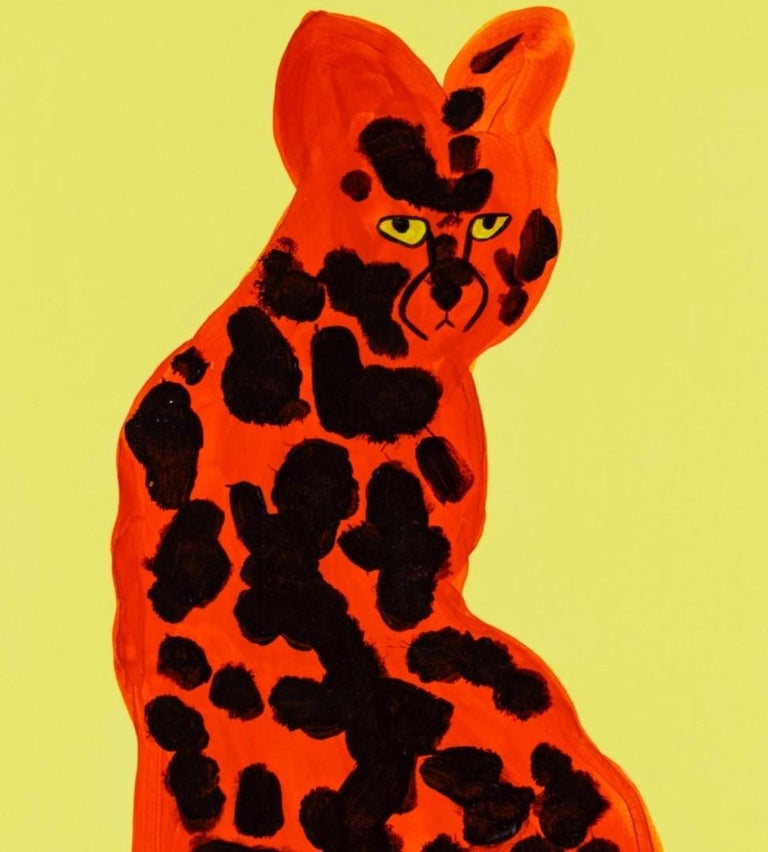Lucy Sheridan - Yellow Serval, Lucy Sheridan, Original painting, Animal ...