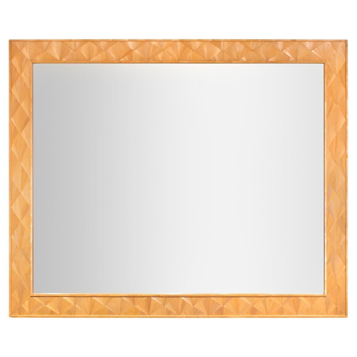 Ludwig and Dominique Exquisite Marquetry Mirror with Diamond Pattern ...