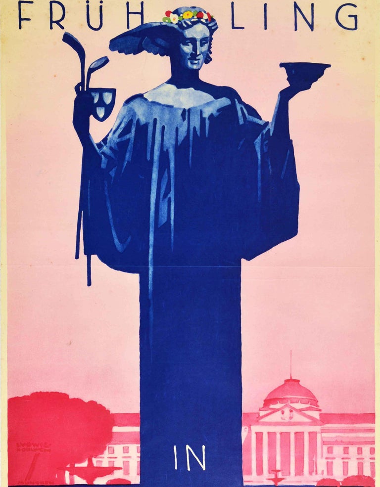 Ludwig Hohlwein - Original Vintage Poster Fruhling In Wiesbaden Spring ...
