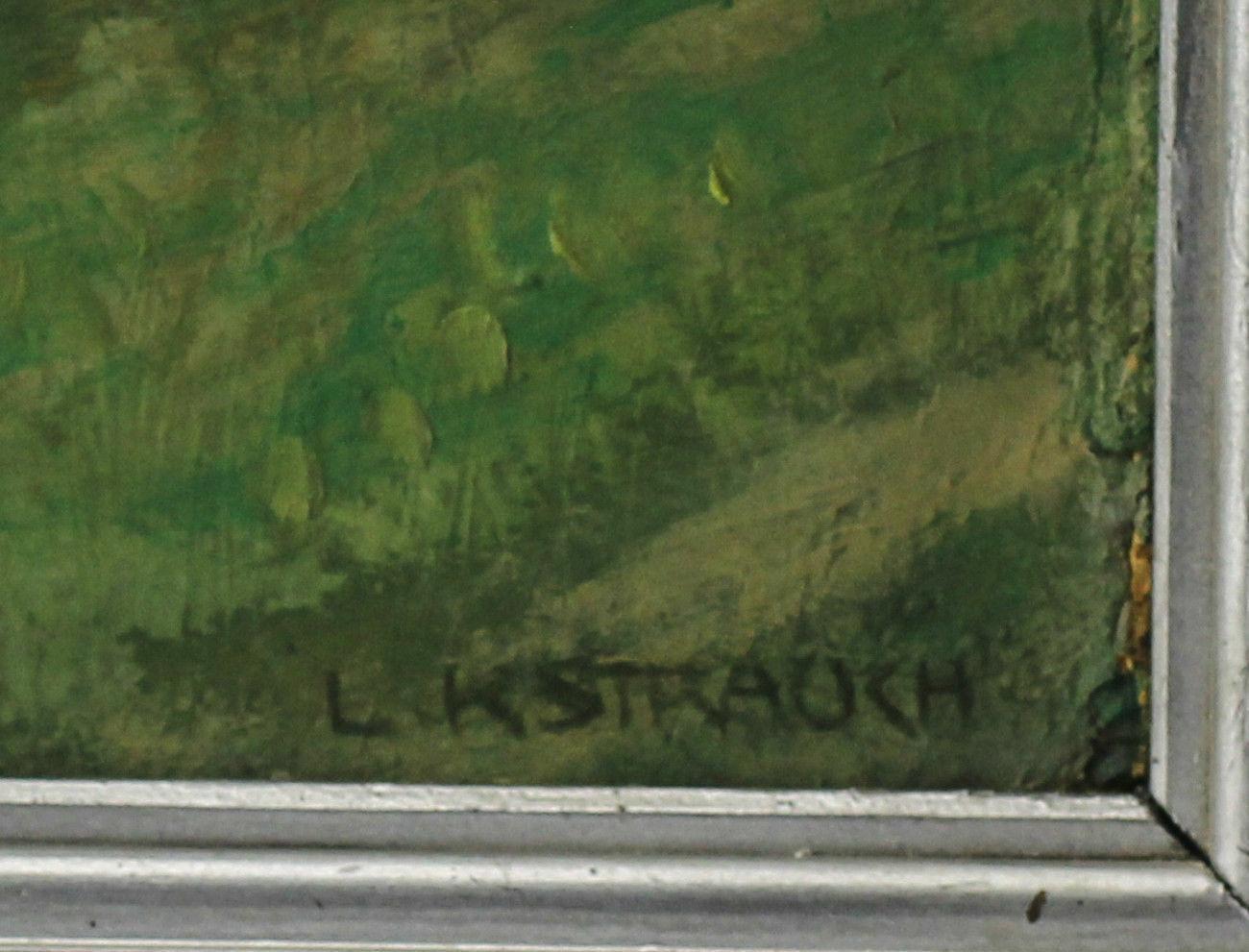 Ludwig Karl Strauch Oil Painting Church and Landscape For Sale at ...