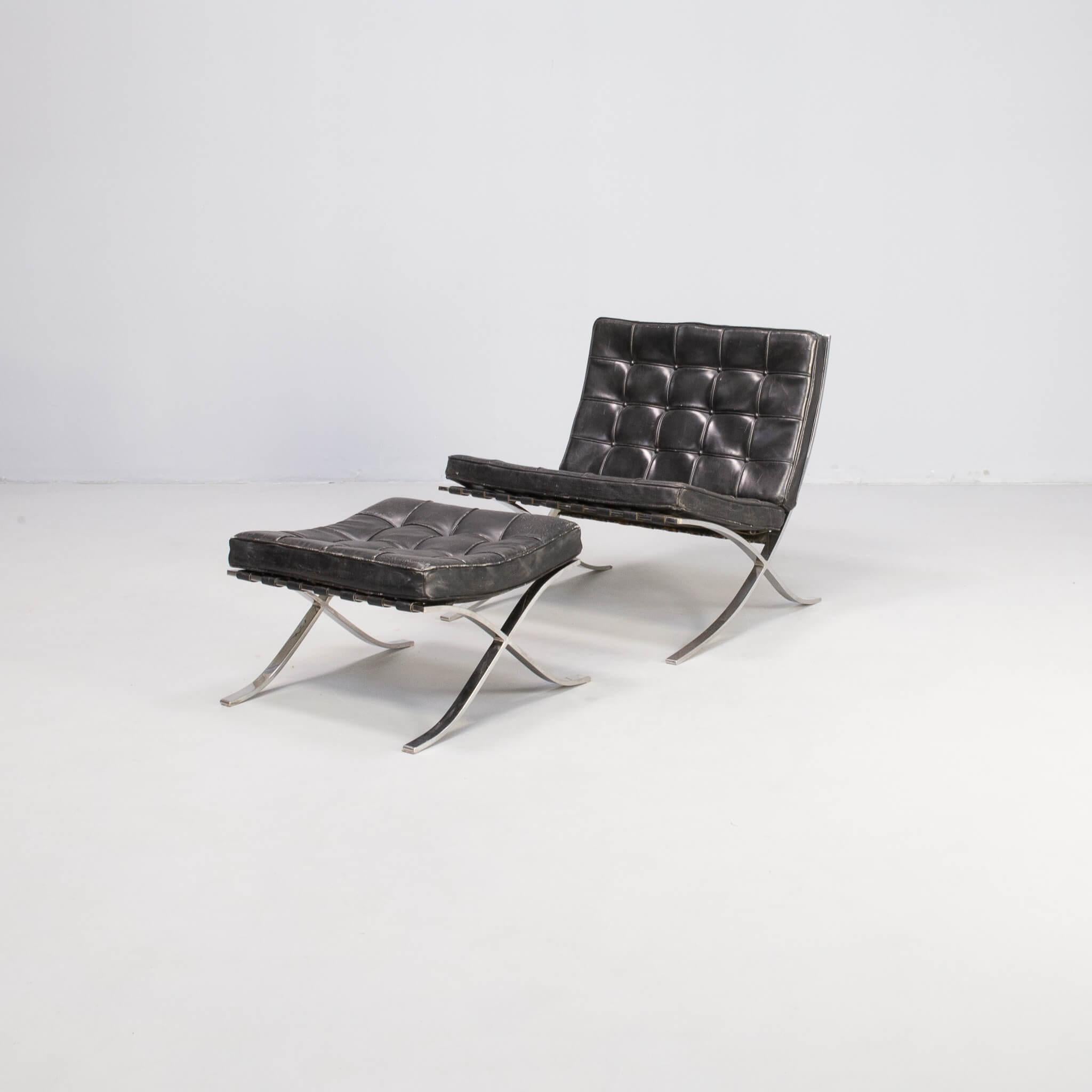 Ludwig Mies van der Rohe ‘barcelona’ lounge fauteuil with hocker for ...