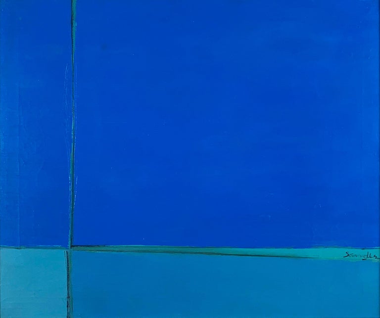 Ludwig Sander - Untitled Blue Geometric Abstract For Sale at 1stDibs