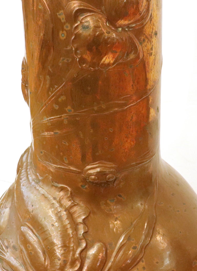 Ludwig Vierthaler German Jugendstil Lizard and Dragonfly Repousse ...