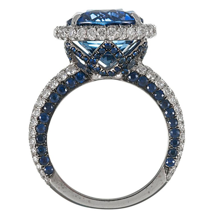Lugano 8.58 Carat Sapphire and Diamond Ring For Sale at 1stDibs | 2 ...