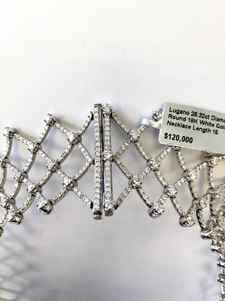 Lugano Diamond Necklace in 18 Karat White Gold For Sale at 1stDibs