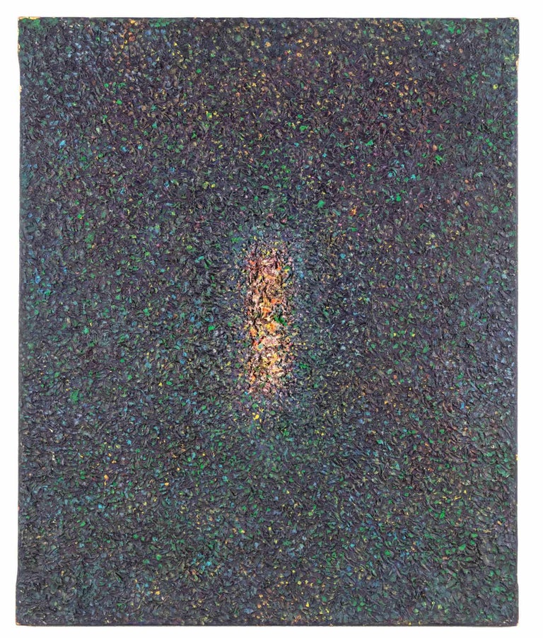 Luigi Boille - Iridescent Blue Centrality - Original Mixed Media by ...