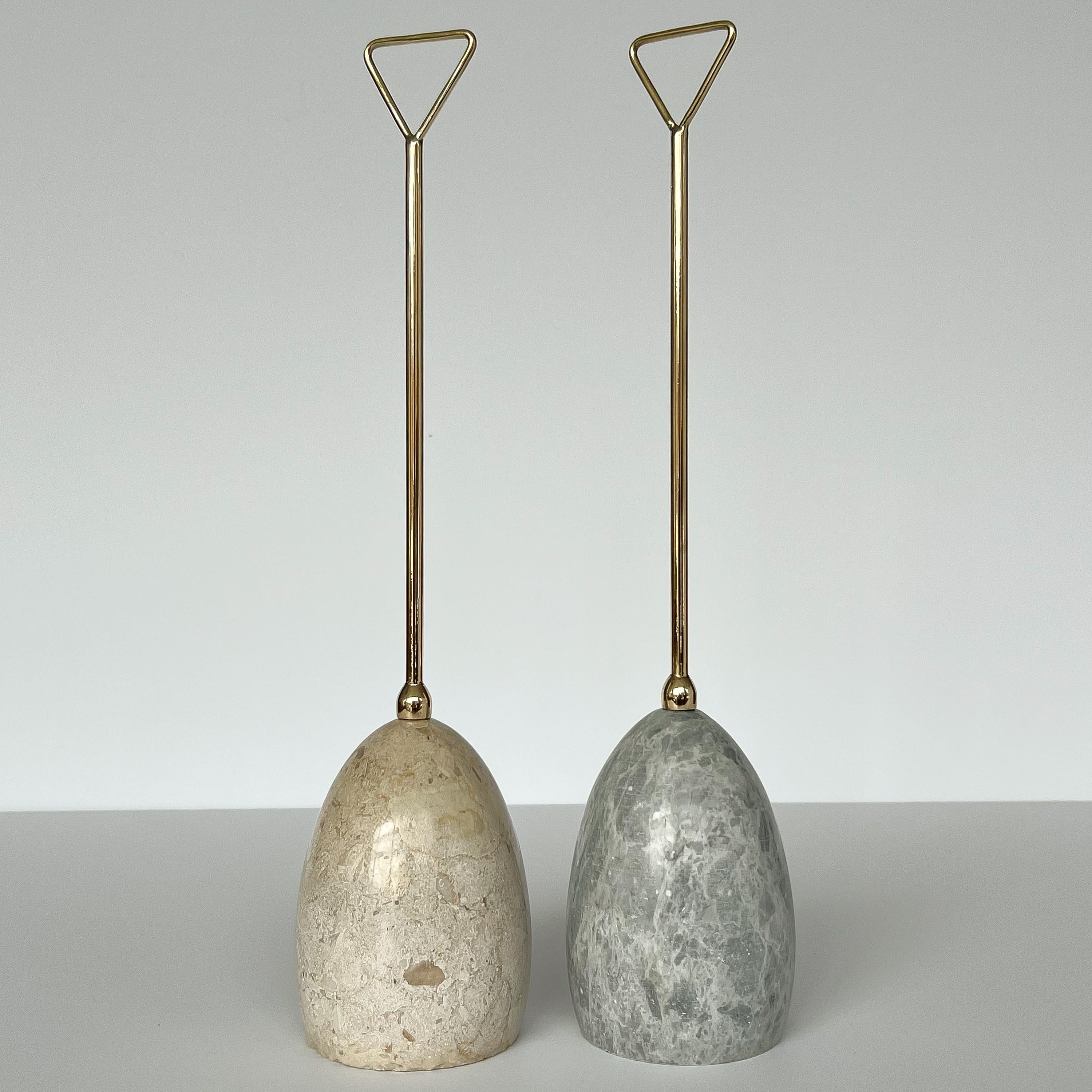 Luigi Caccia Dominioni Marble and Brass Door Stops for Azucena at ...