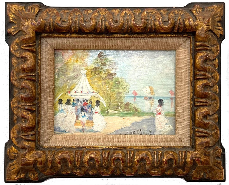 Luigi Cagliani - "Parisian Carnival with Children in a Carousel" Small ...