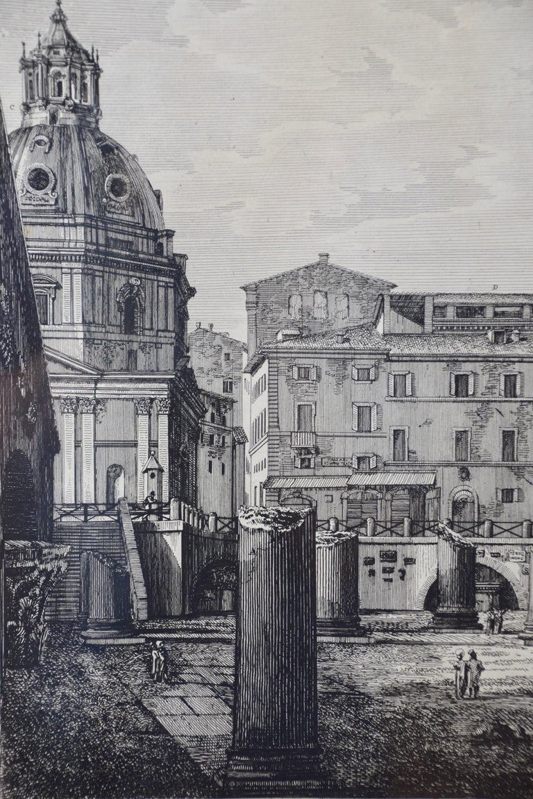 Luigi Rossini - The Column of Trajan in Rome, 19th Century Framed ...