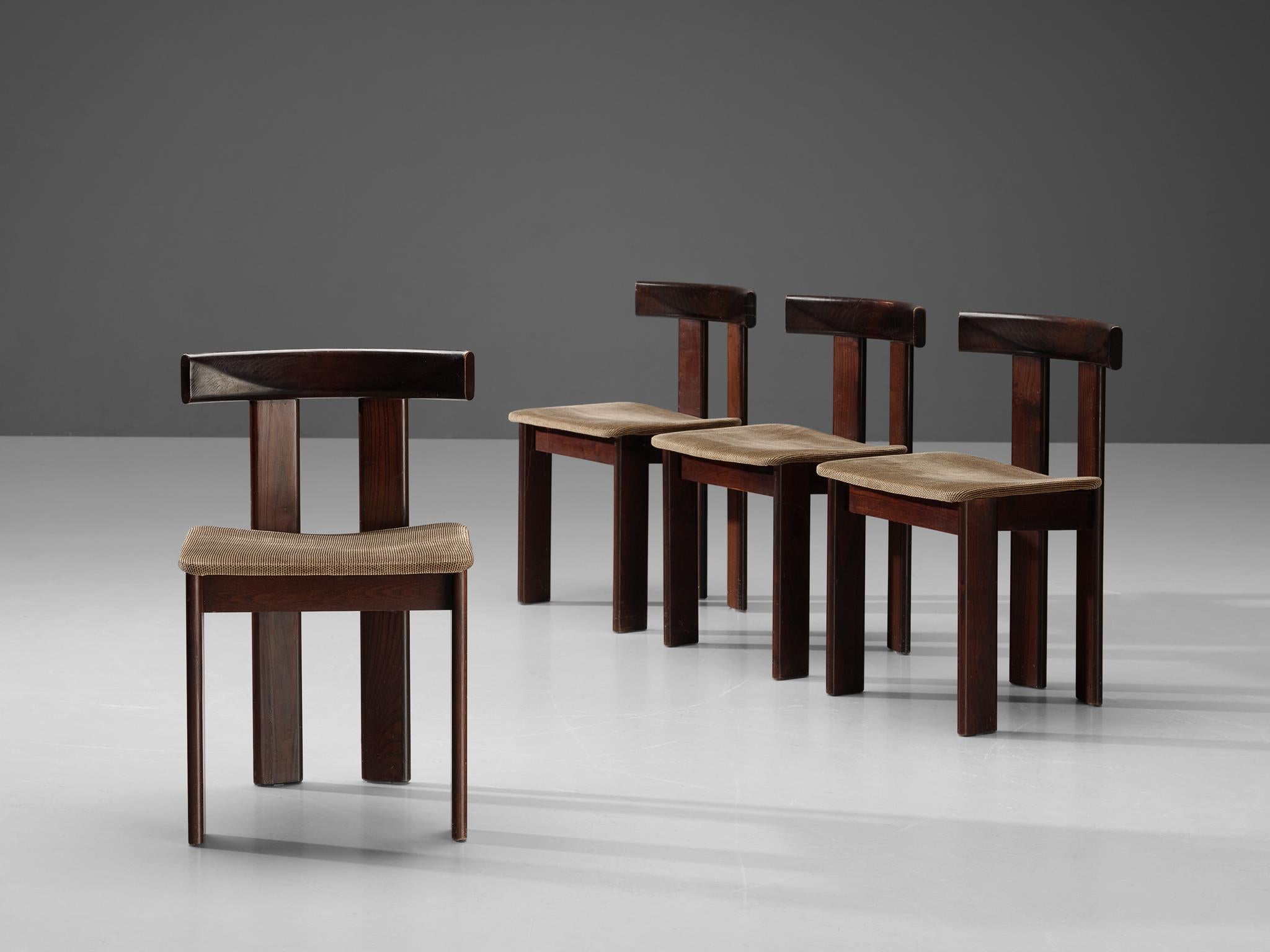 Luigi Vaghi for Former Set of Four Dining Chairs in Ash and Beige ...