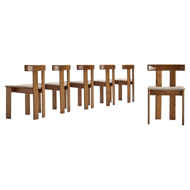 Luigi Vaghi for Former Set of Six Dining Chairs in Ash For Sale at 1stDibs