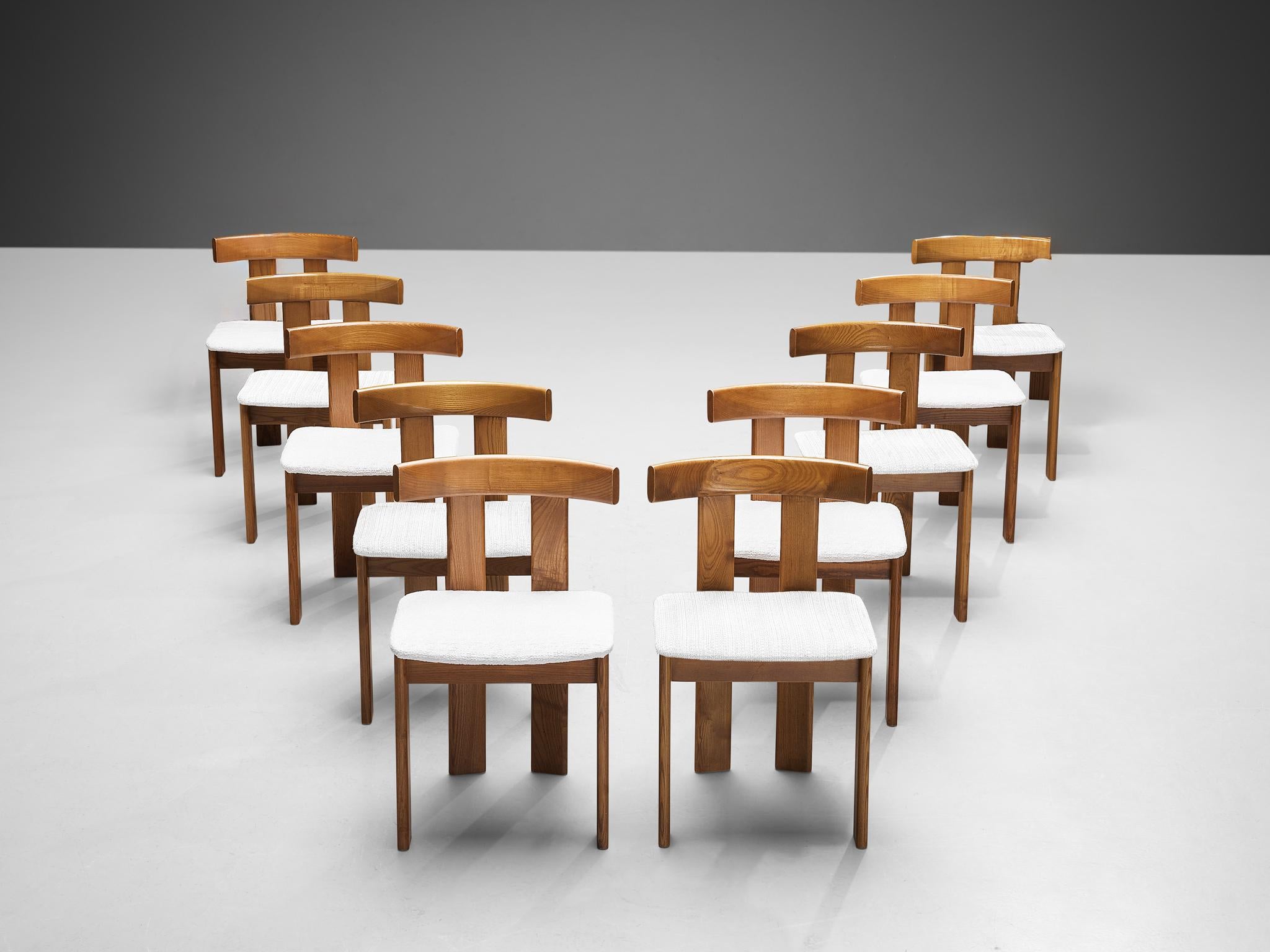 Luigi Vaghi for Former Set of Ten Dining Chairs in Ash For Sale at 1stDibs