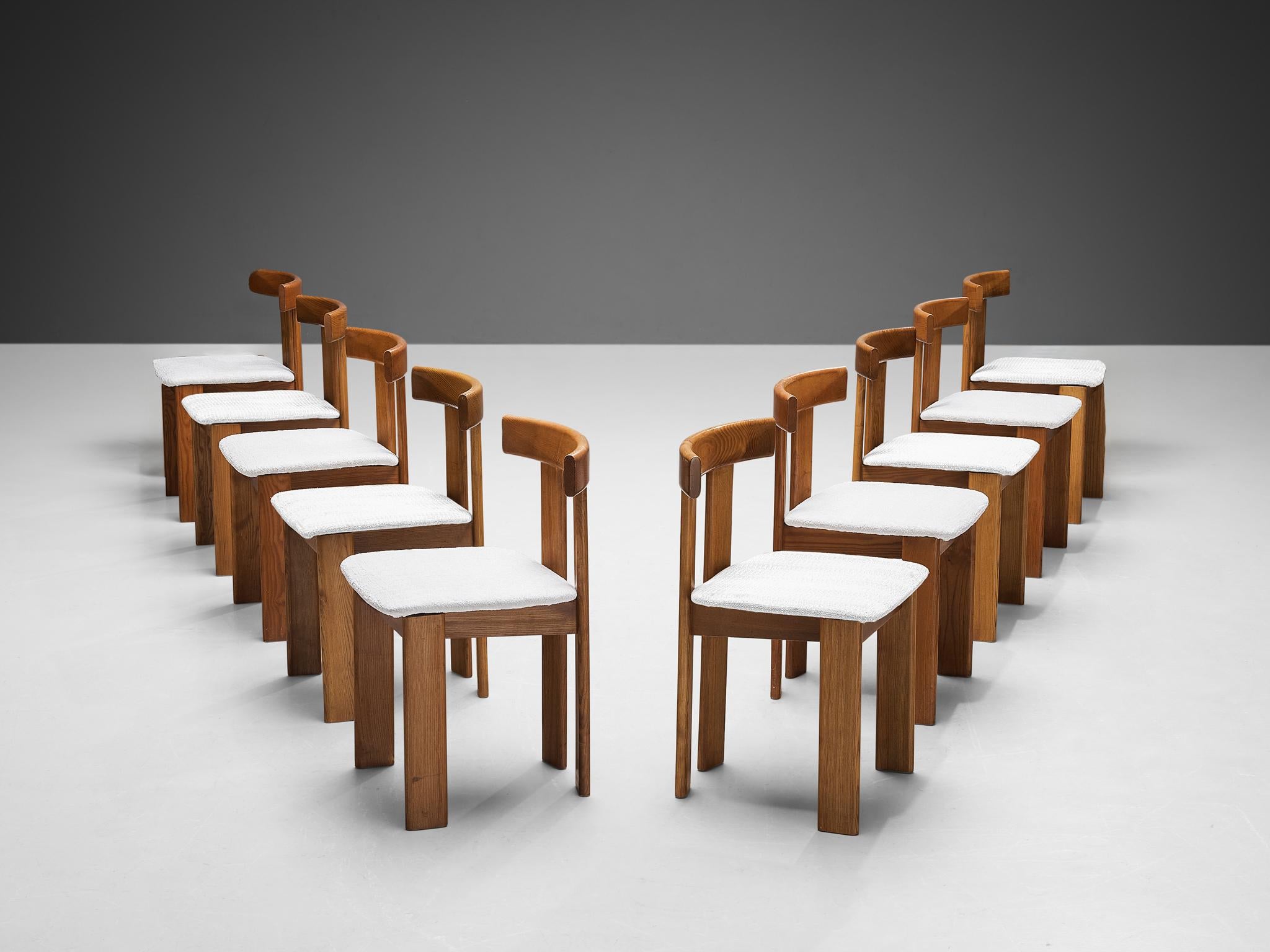 Luigi Vaghi for Former Set of Ten Dining Chairs in Ash For Sale at 1stDibs