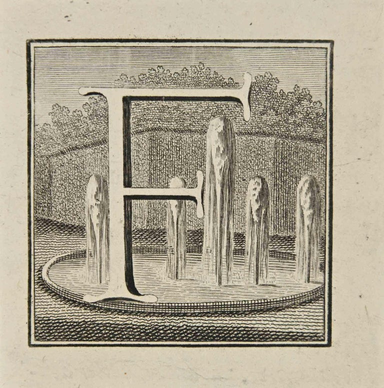 Luigi Vanvitelli - Letter of the Alphabet F - Etching by Luigi ...